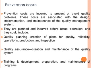 Cost of QUALITY [QM] | PPTX