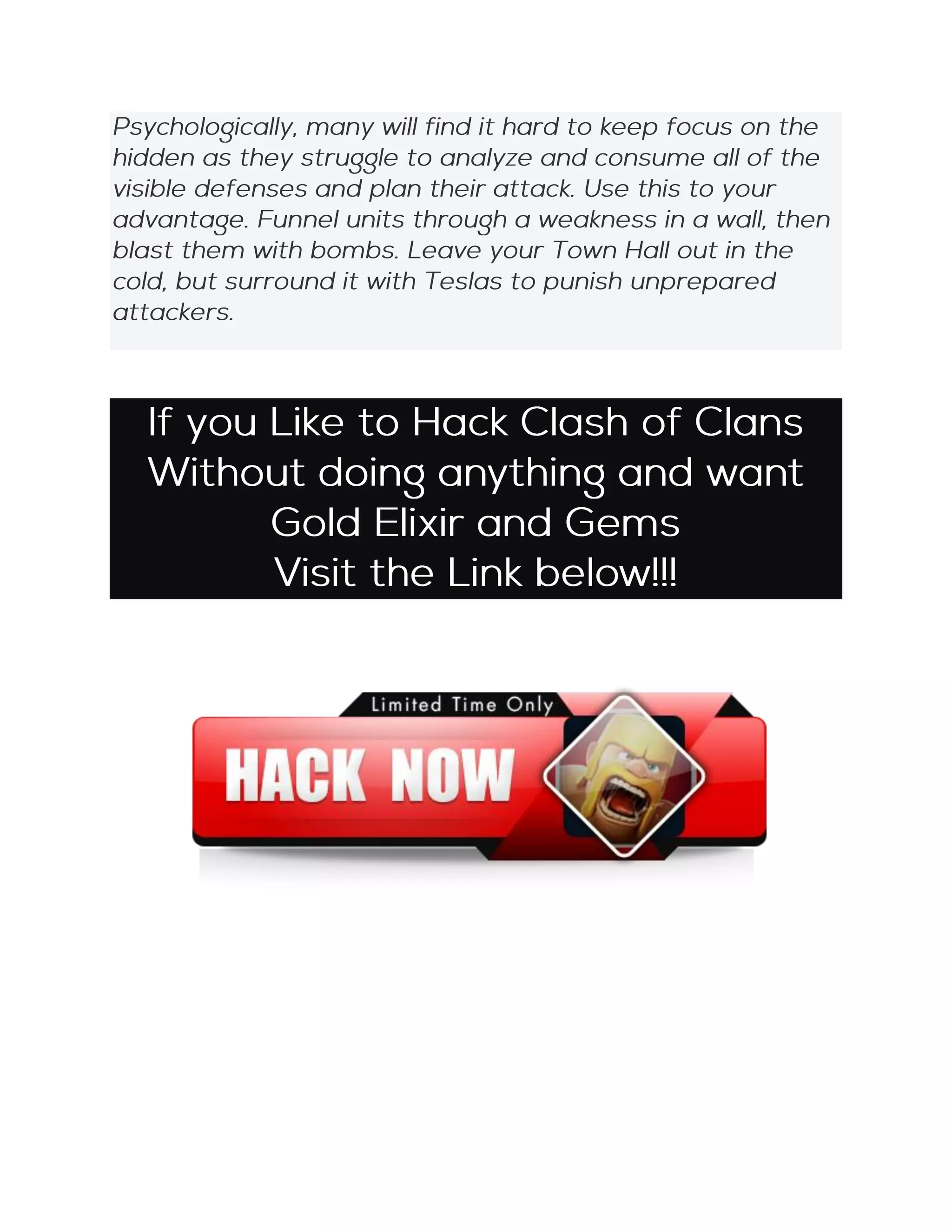 Clash of Clans Hack 2017 - Tips and Tricks! | PDF