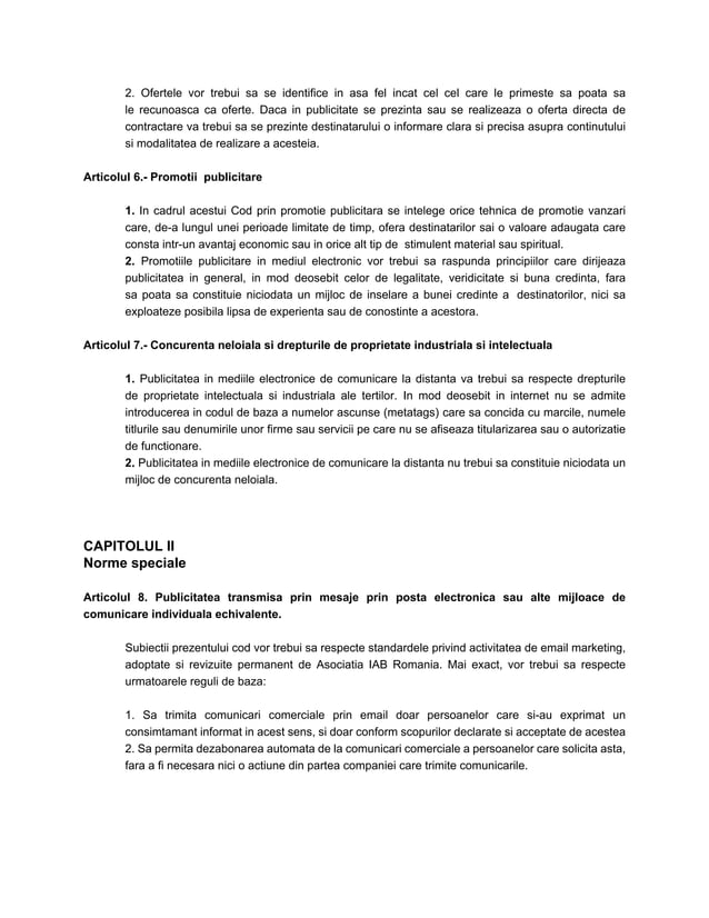 Codul de conduita propus de IAB Romania | PDF