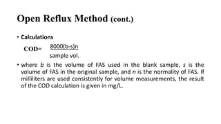 Chemical oxygen demand | PPTX