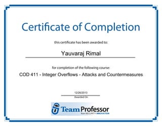 Cod 411 integer overflows - attacks and countermeasures | PPT