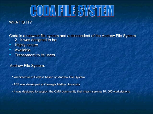 Coda file system tahir | PPT
