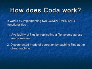 Coda file system tahir | PPT