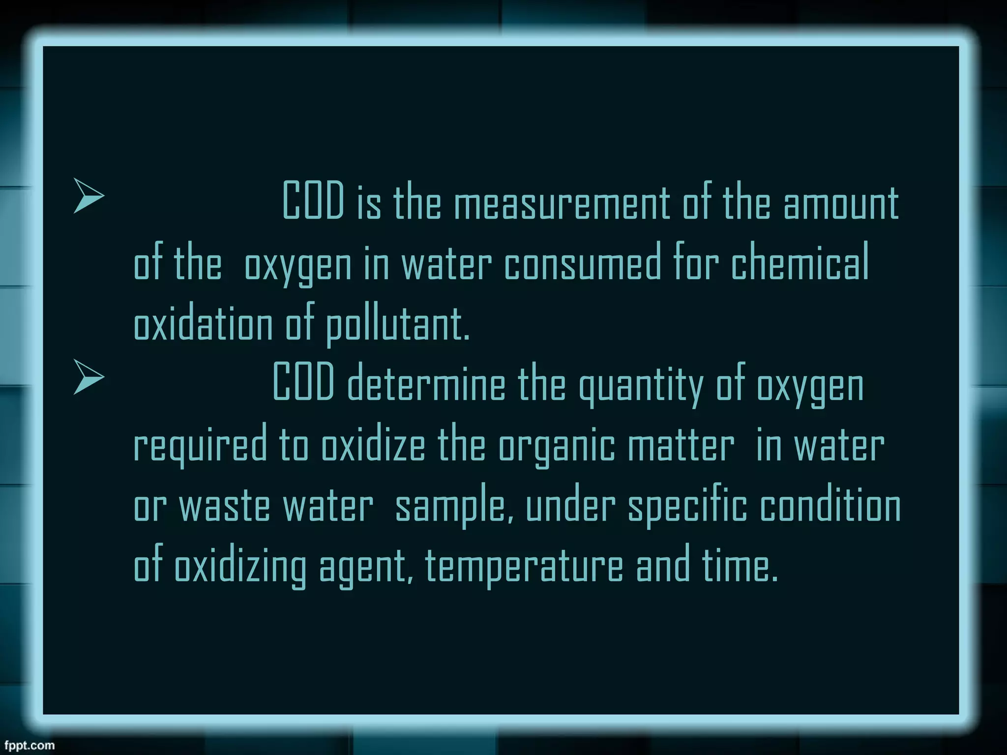 chemical oxygen demand - akash | PPT