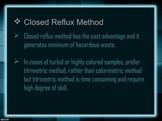 chemical oxygen demand - akash | PPT