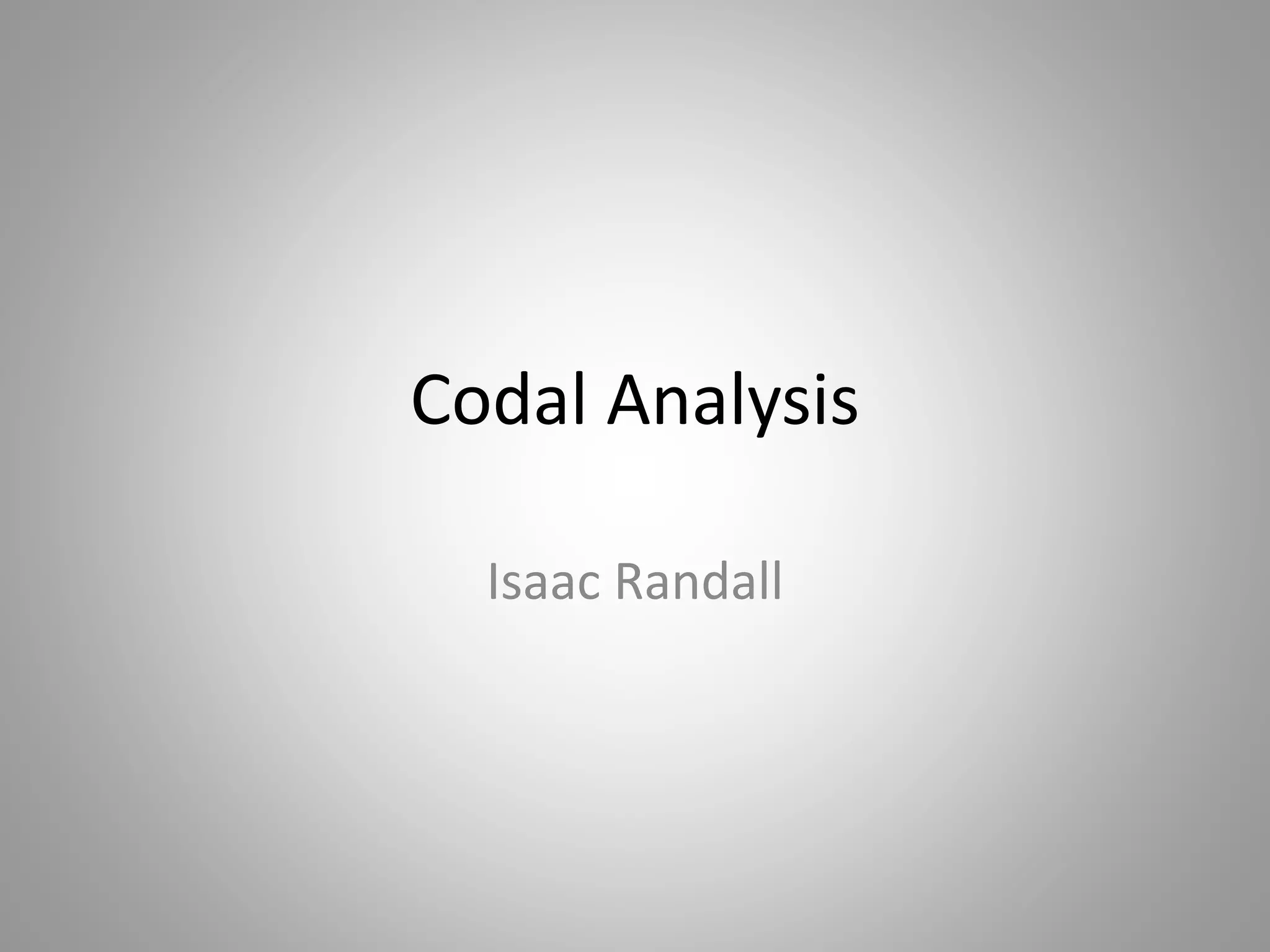 Codal analysis | PPT