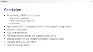 Codasip application class RISC-V processor solutions | PPTX