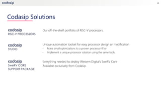 Codasip application class RISC-V processor solutions | PPTX