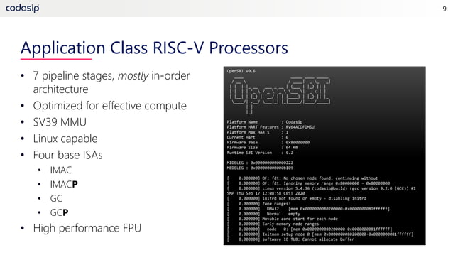 Codasip application class RISC-V processor solutions | PPTX