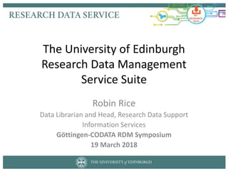 The University of Edinburgh Research Data Management Service Suite | PPTX