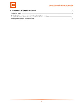 Cod de conduita furnizori CEZ | PDF
