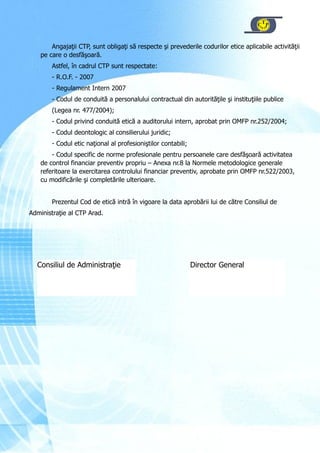 Cod de conduita etica ctp | PDF