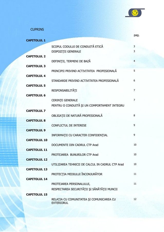 Cod de conduita etica ctp | PDF