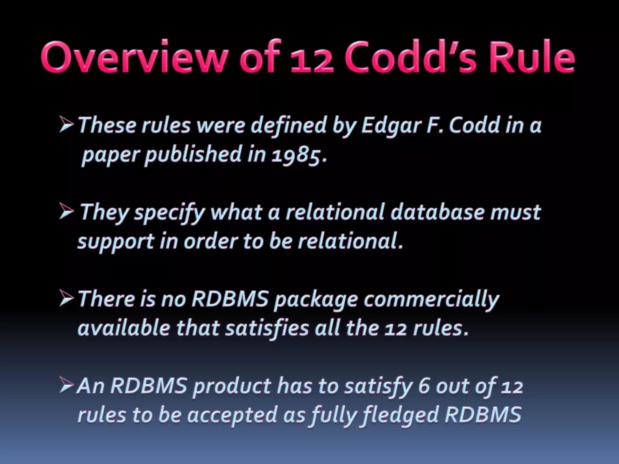 Codd rules | PPT