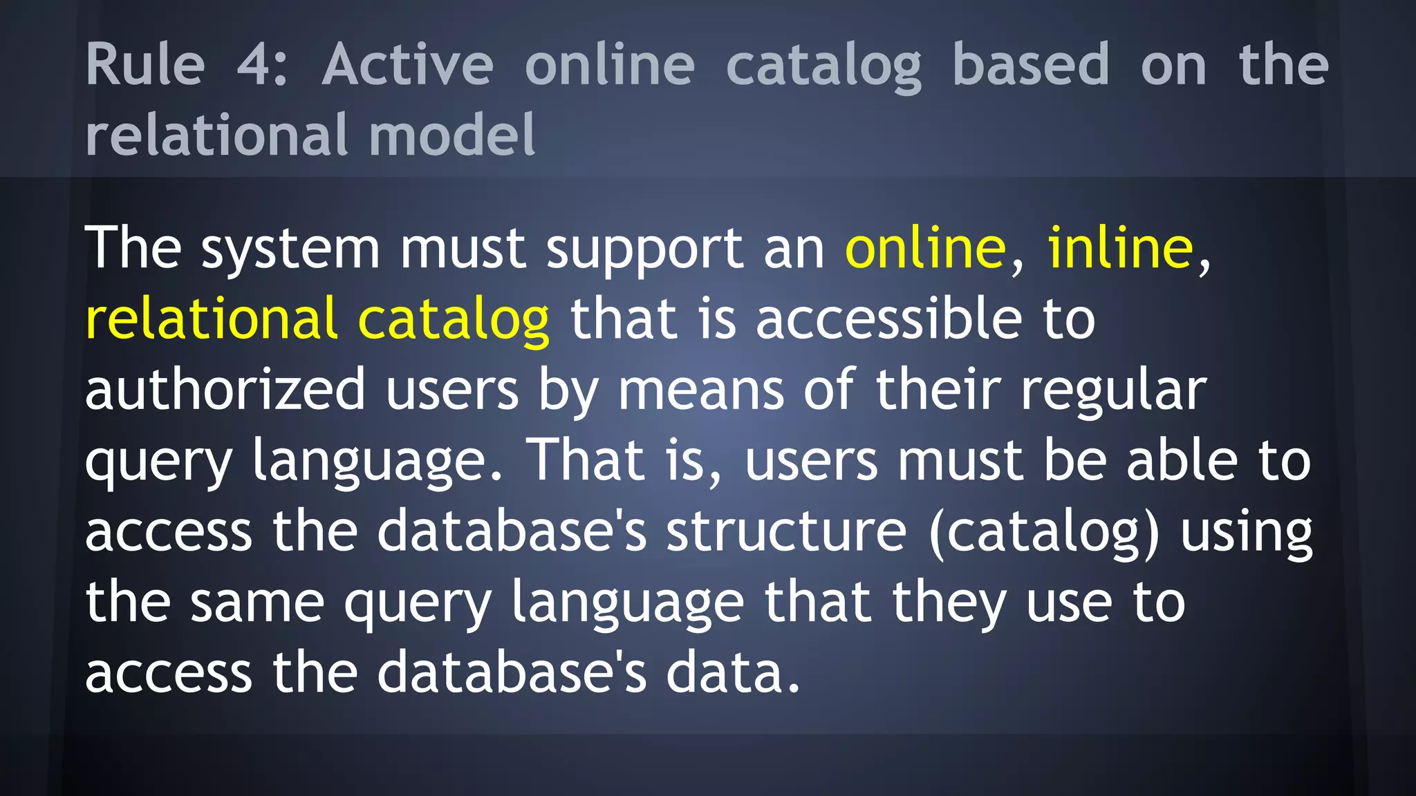 Codd's 12 rules | PDF