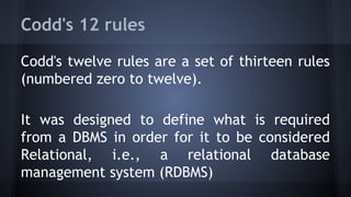 Codd's 12 rules | PDF