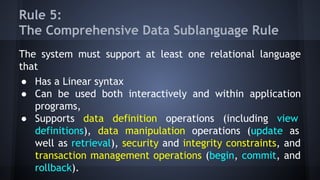 Codd's 12 rules | PDF