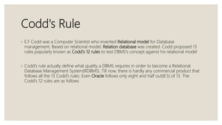 Codds rule | PPTX