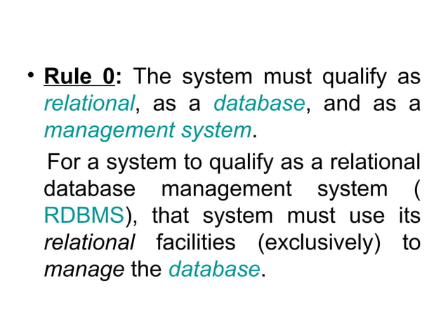 Codd's rules | PPT | Databases | Computer Software and Applications