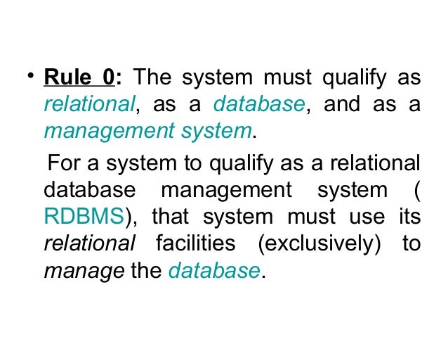Codds Rules 