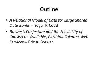 Database History From Codd to Brewer | PPT