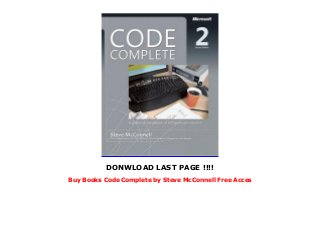 Buy Books Code Complete by Steve McConnell Free Acces