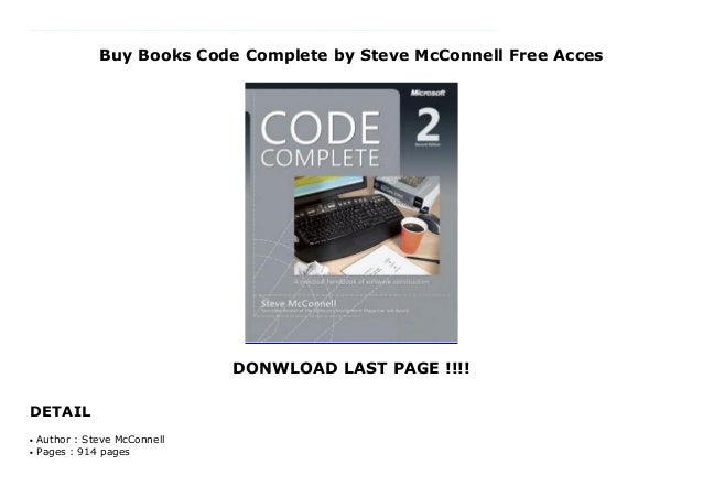 Buy Books Code Complete by Steve McConnell Free Acces