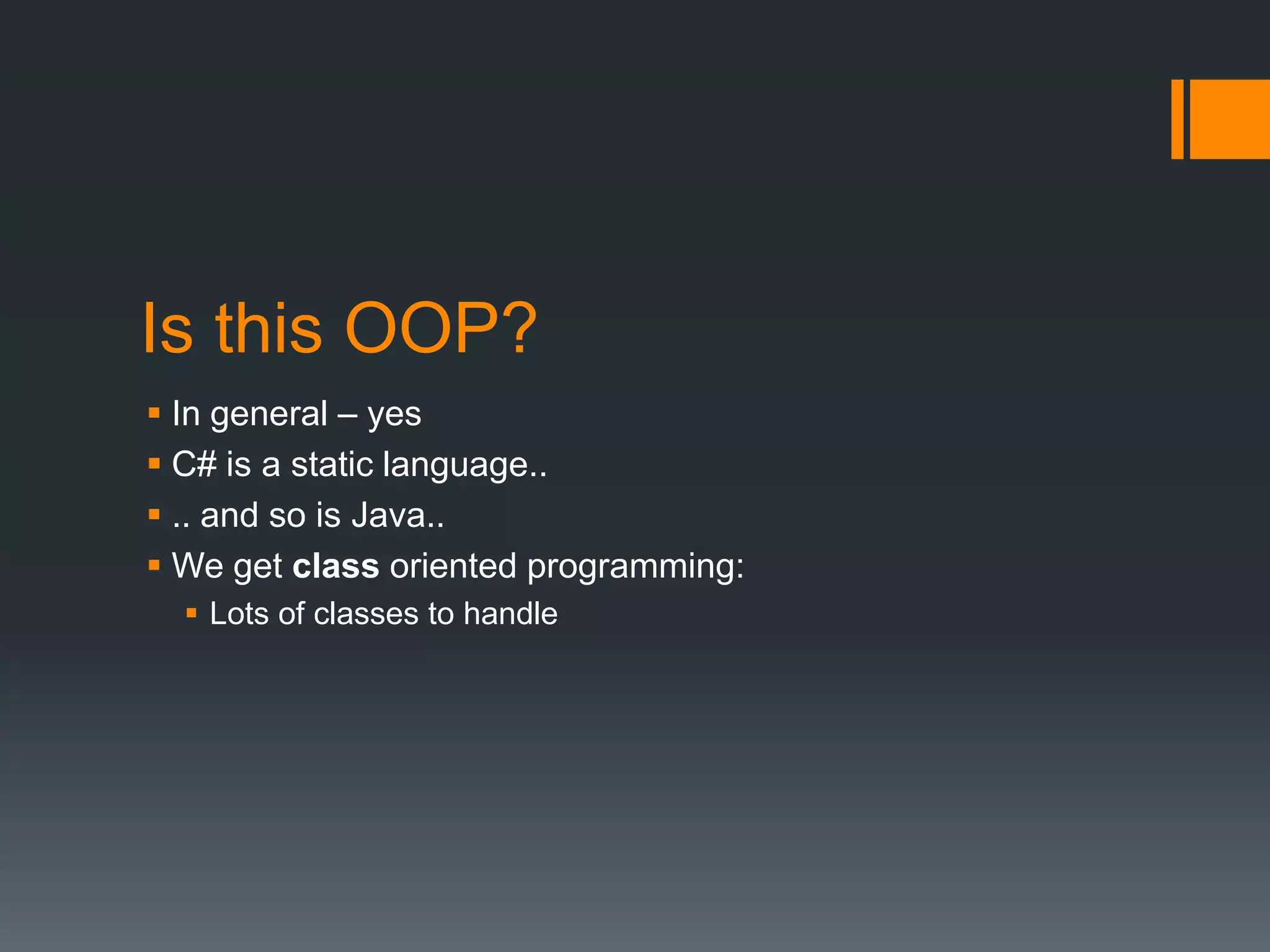 Code From Procedural To Object Oriented Ppt