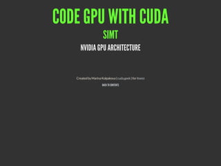 Code GPU with CUDA - SIMT | PDF