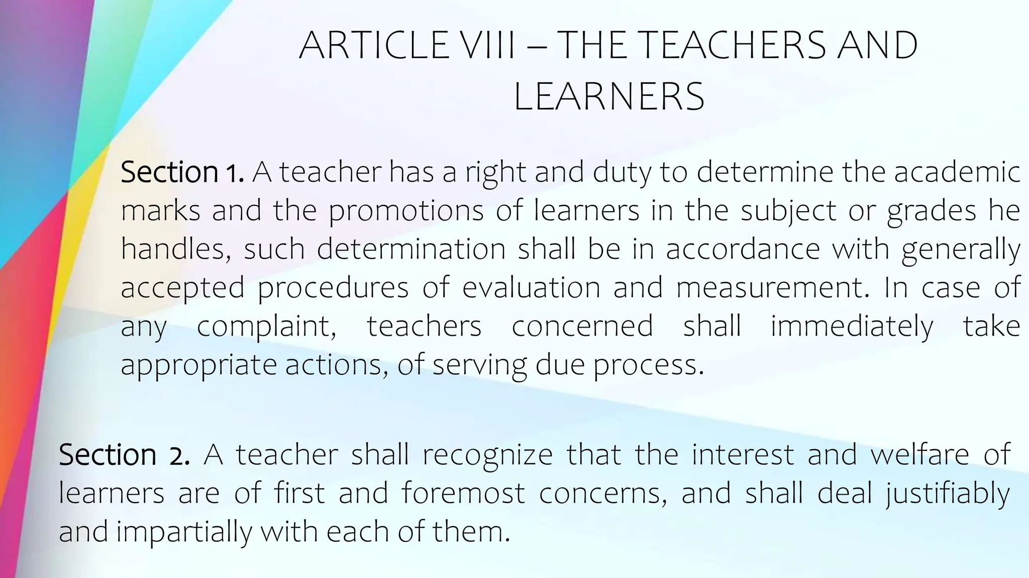 CODE-OF-ETHICS for Professional Teachers | PPTX