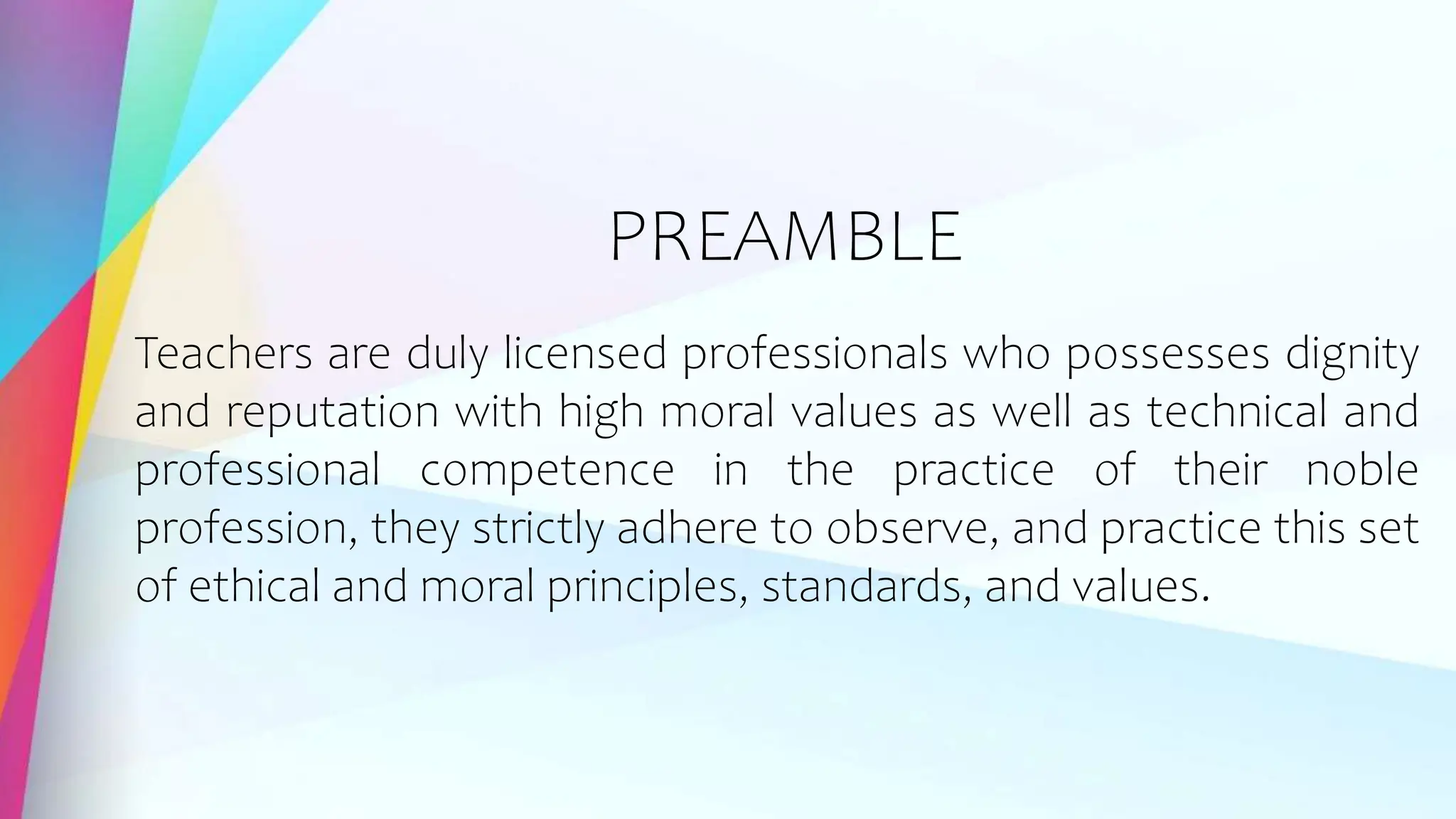 CODE-OF-ETHICS for Professional Teachers | PPTX