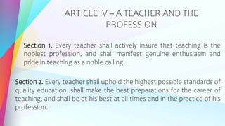 CODE-OF-ETHICS for Professional Teachers | PPTX