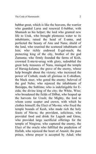 Code Of Hammurabi | PDF