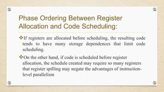 Code scheduling constraints | PPT