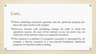 Code scheduling constraints | PPTX