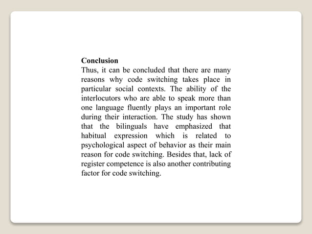 Code switching-reason | PPTX | Programming Languages | Computing