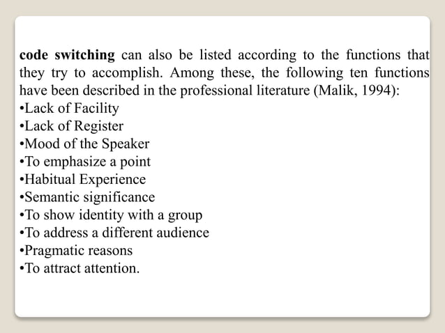 Code switching-reason | PPTX | Programming Languages | Computing