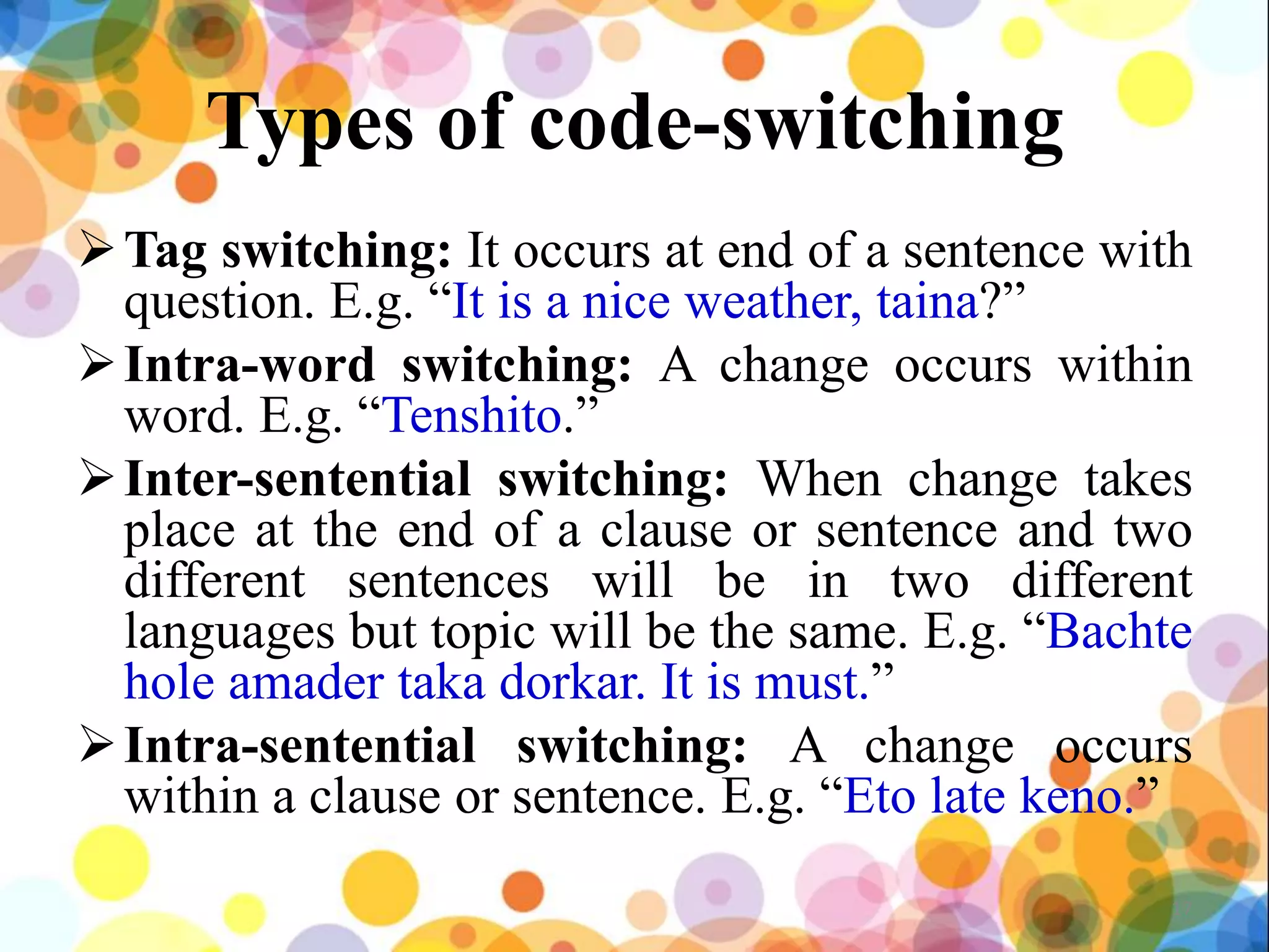 Presentation on Code Switching | PPTX