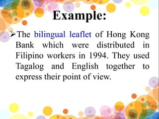 Presentation on Code Switching | PPTX