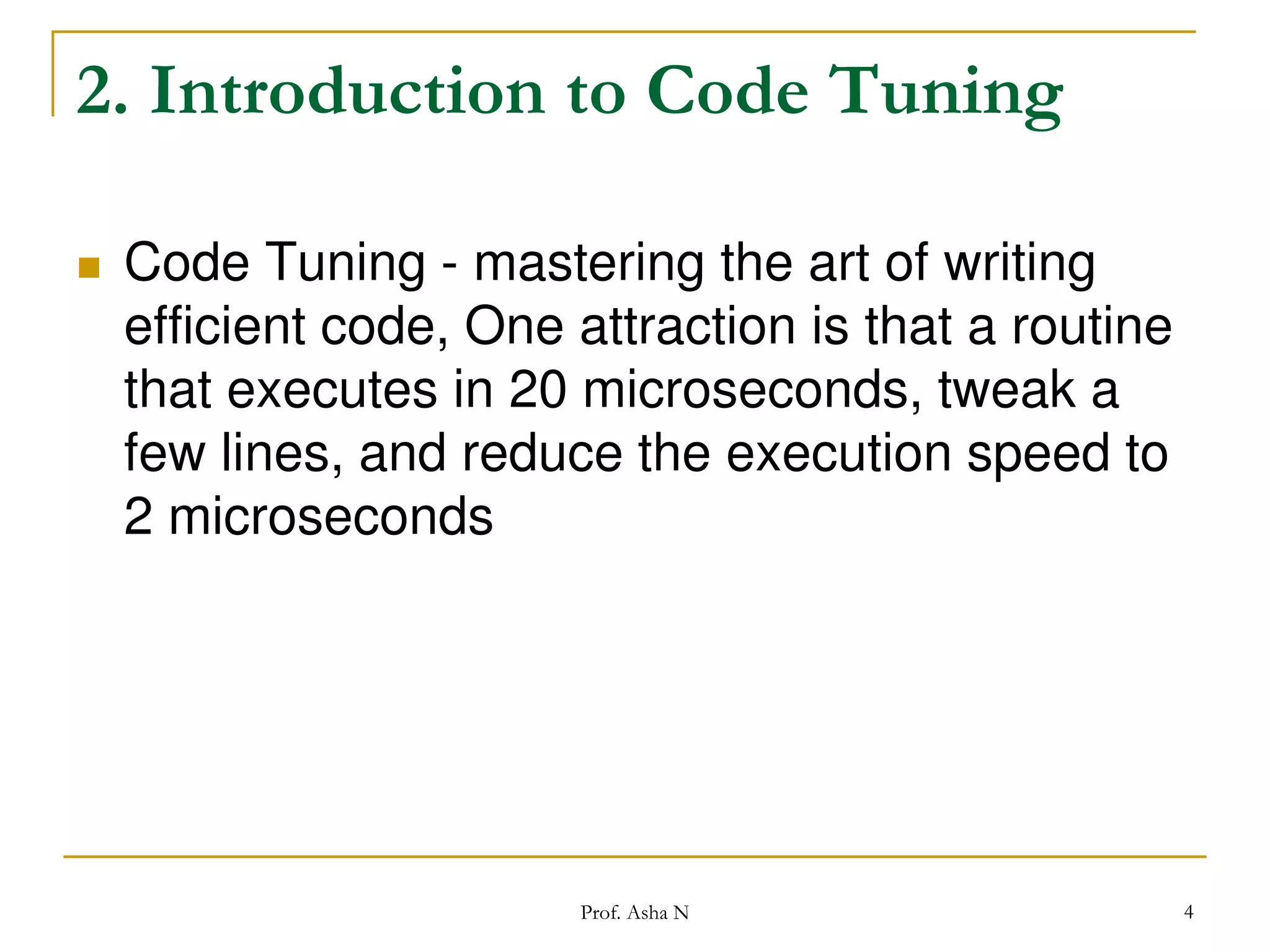 Code tuning strategies | PPT