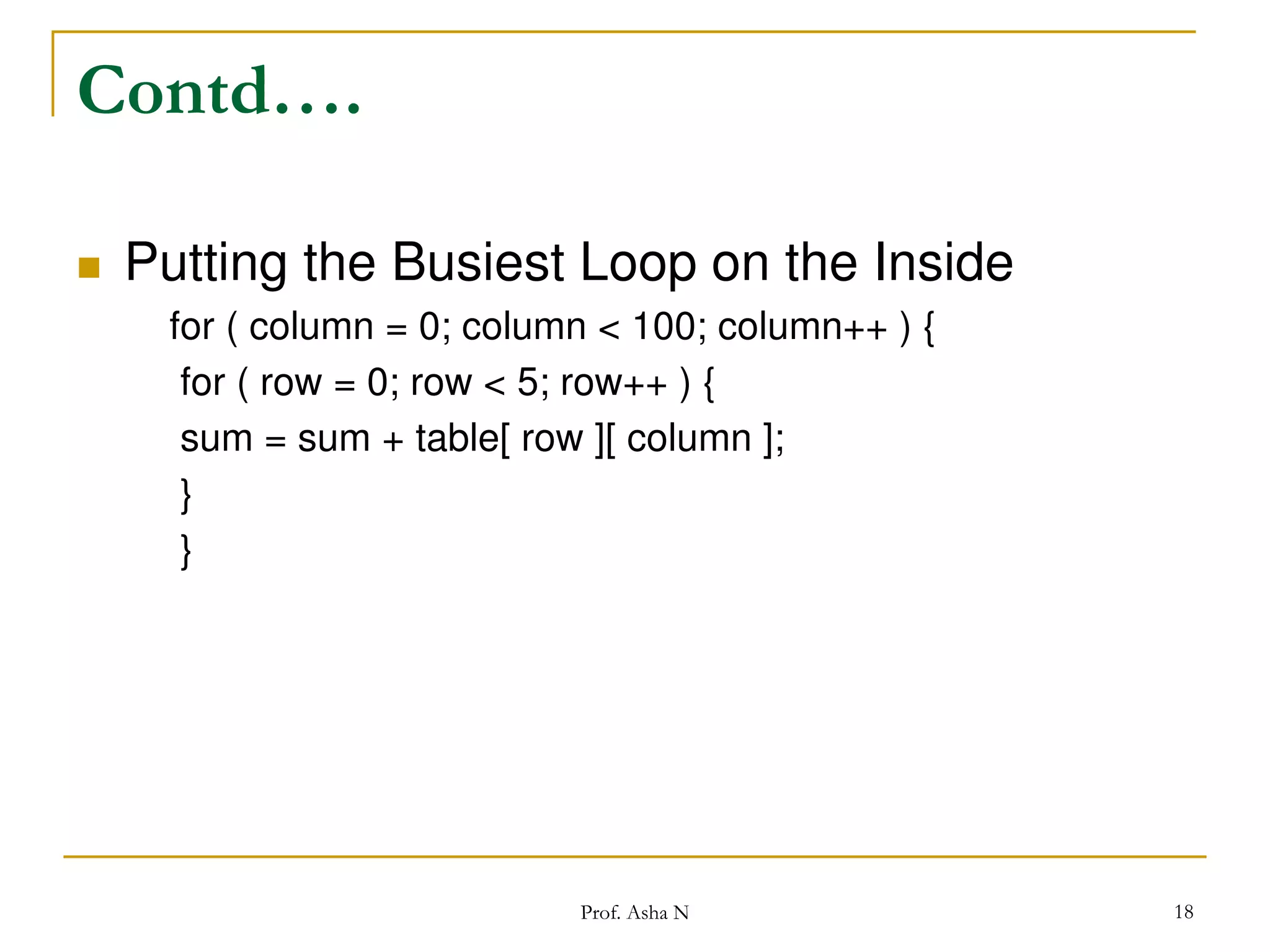 Code tuning techniques | PDF | Programming Languages | Computing