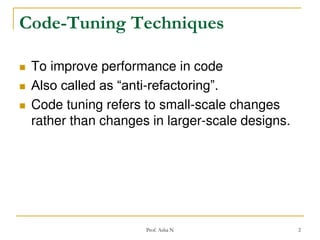 Code tuning techniques | PDF | Programming Languages | Computing
