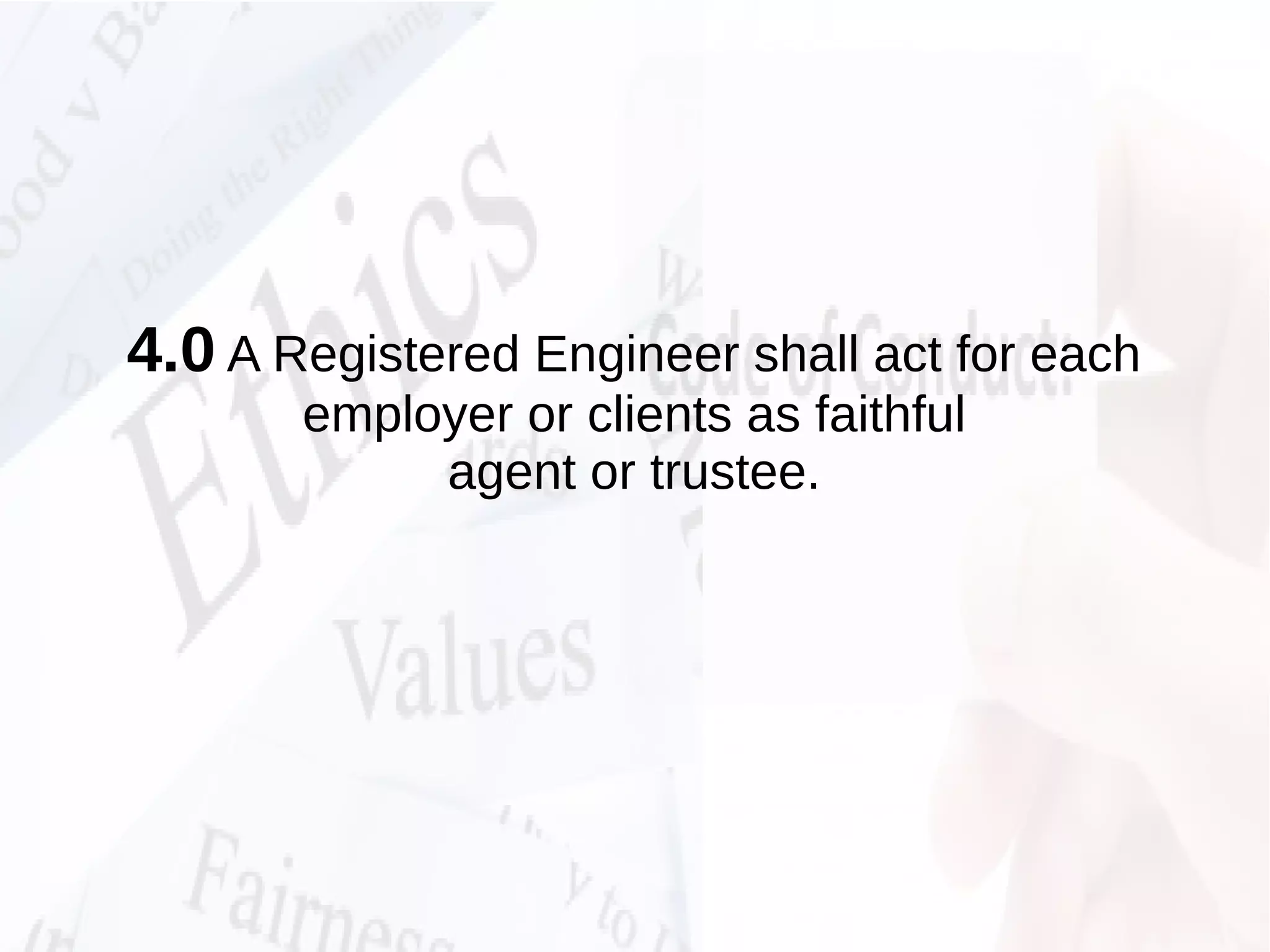 Code of Ethics & Code of Conduct as a Profesional Engineer | ODP