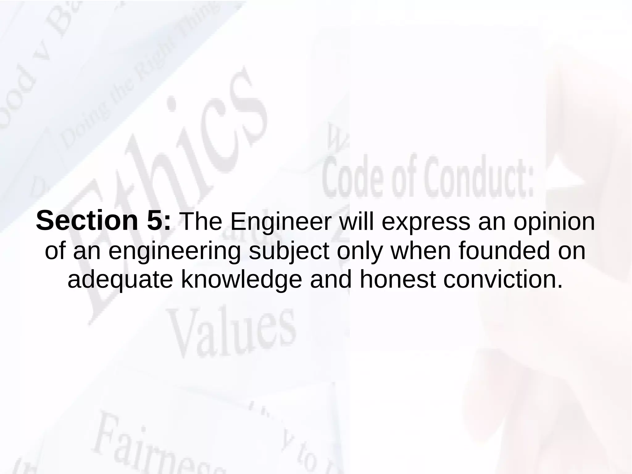 Code of Ethics & Code of Conduct as a Profesional Engineer | ODP