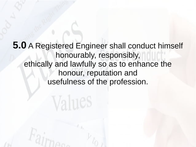 Code of Ethics & Code of Conduct as a Profesional Engineer | ODP