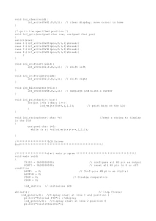 PIC and LCD | TXT | Programming Languages | Computing