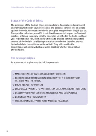 Code of Ethics for Pharmacists and Pharmacy Technicans | PDF