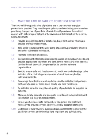 Code of Ethics for Pharmacists and Pharmacy Technicans | PDF