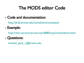 XForms for Metadata creation | PPT