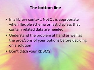 Dropping ACID: Wrapping Your Mind Around NoSQL Databases | PPT